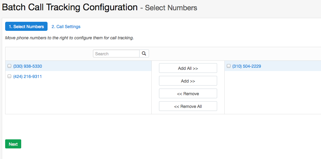 Selecting Numbers | CallFire